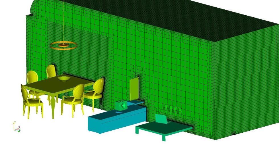 HVAC Flows - Automatic Hex-Dominant CFD Mesh Generation
